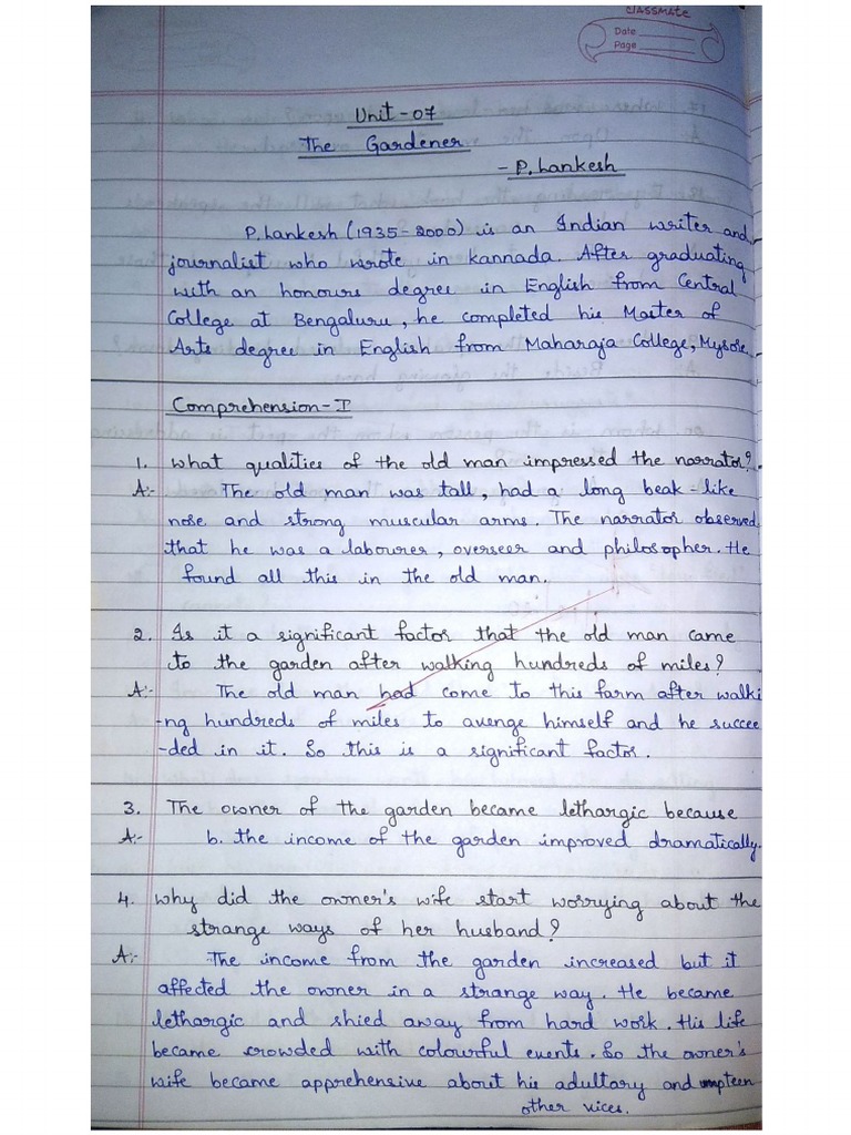 The Gardener - Notes PDF | PDF