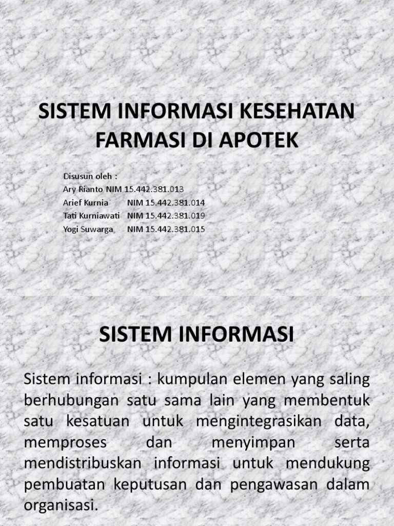 Sistem Informasi Kesehatan Apotek | PDF | Bisnis | Pengelolaan Keuangan & Uang
