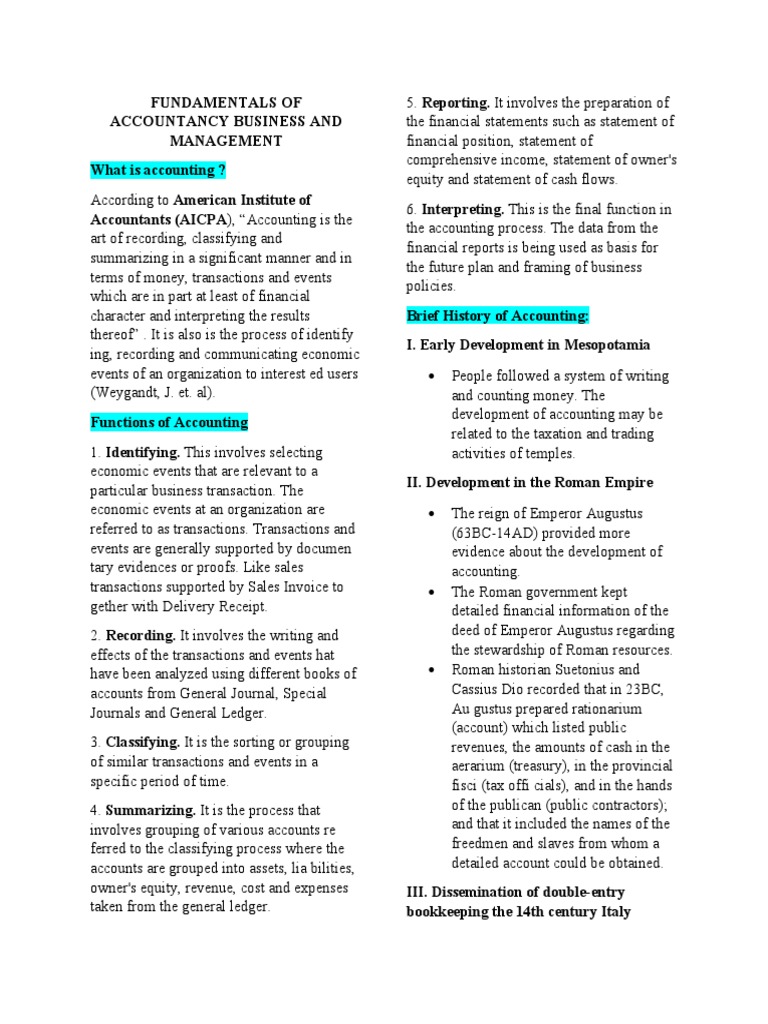 Fabm Reviewer 3RD Quarter | PDF | International Financial Reporting ...