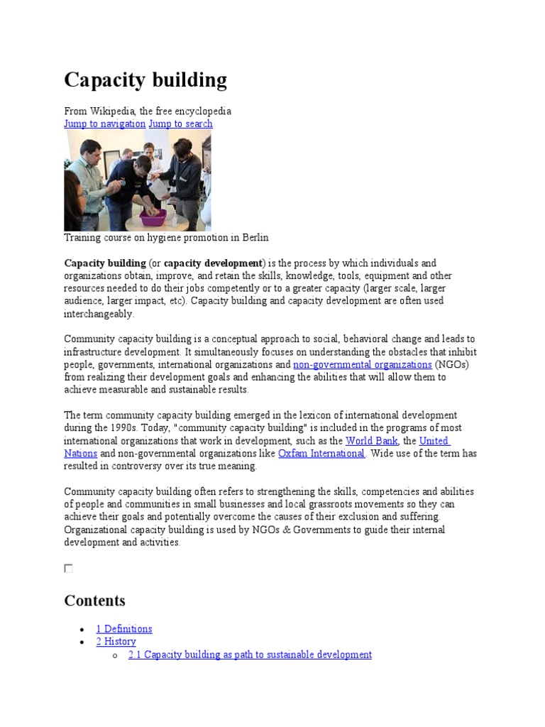 What Is Capacity Building | PDF | Capacity Building | Non Governmental Organization