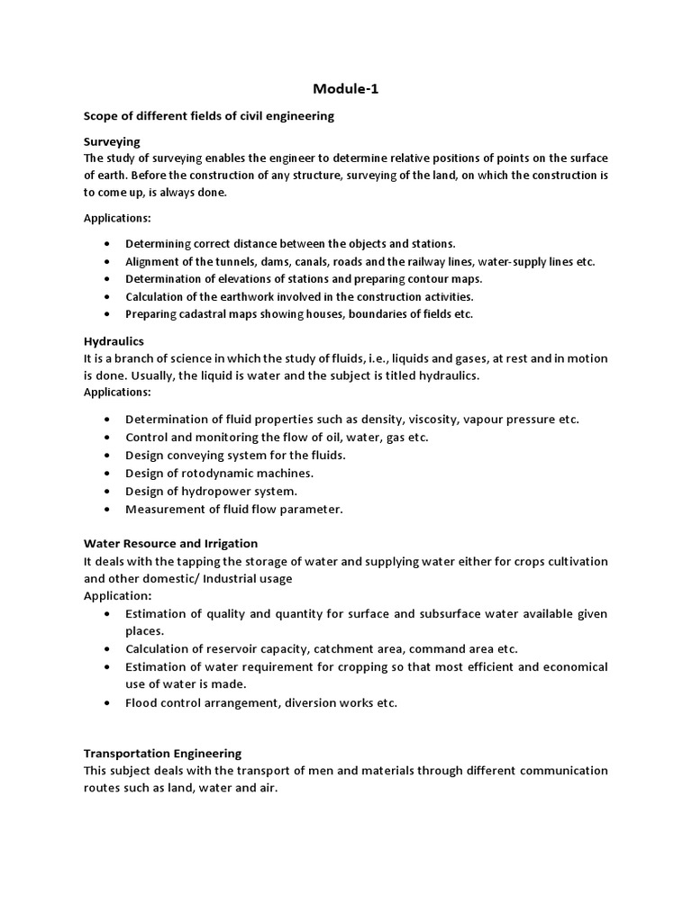 Civil Module 1 Notes | PDF | Concrete | Masonry