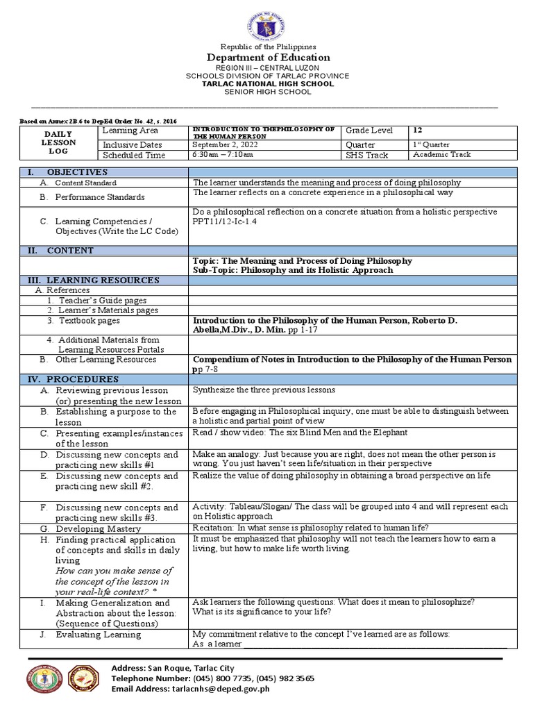 1.4.do A Philosophical Reflection On A Concrete Situation From A ...