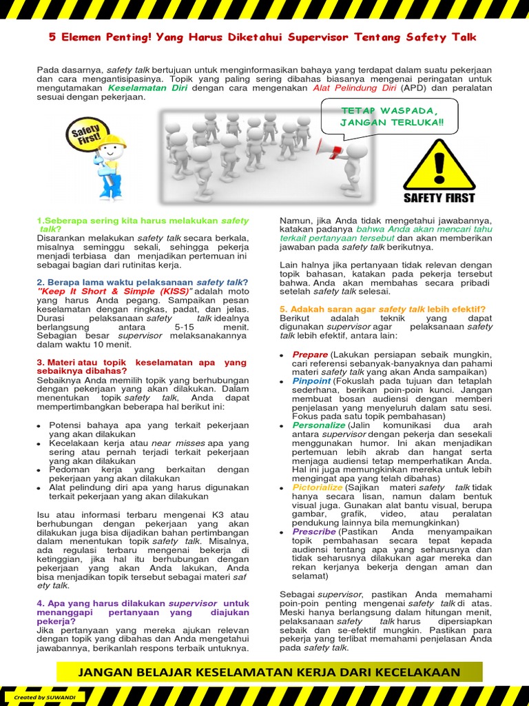 Elemen Penting Safety Talk | PDF