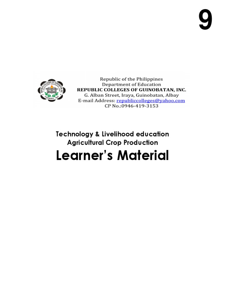 AgriCrop LM Grade 9 PDF | PDF | Occupational Safety And Health | Seed