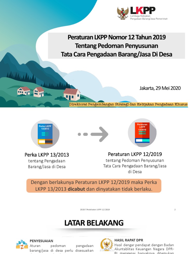 Materi PBJ Desa (Perka LKPP 12 Tahun 2019) | PDF