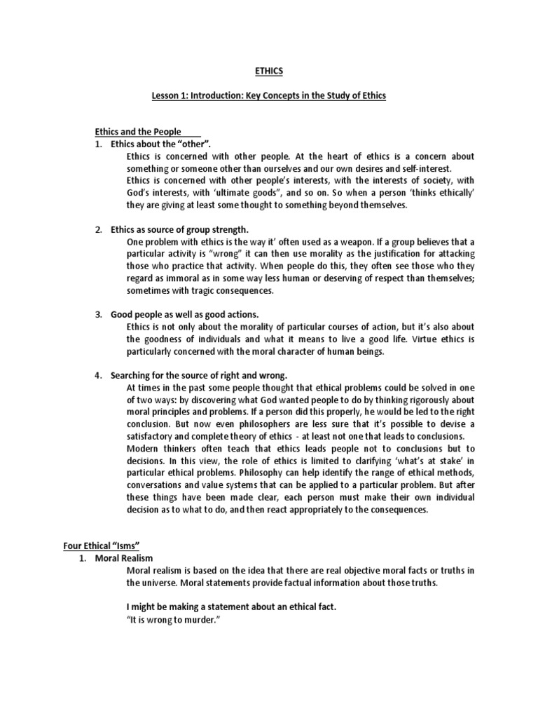 Lesson 2 Ethics and The People | PDF | Morality | Metaphysics