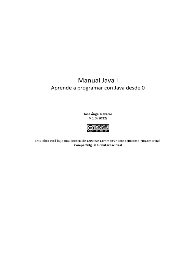 Manual Java I | PDF | Java (lenguaje de programación) | Estructura de datos de matriz