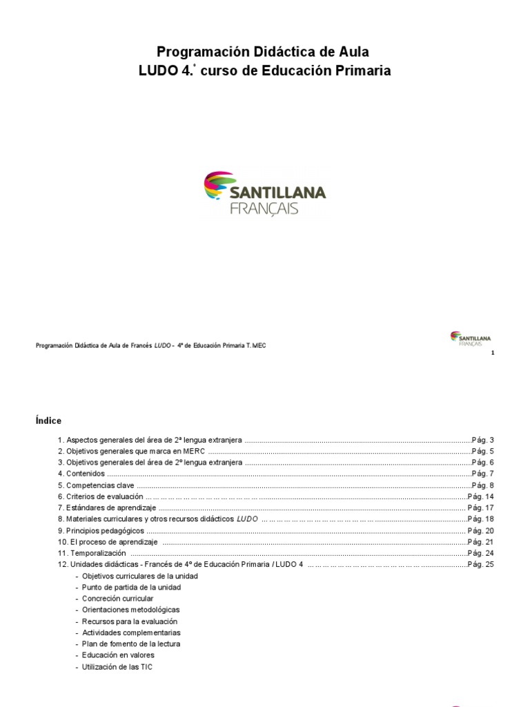 Programacion LUDO 4 - MECD | PDF | Competencia (Recursos humanos ...