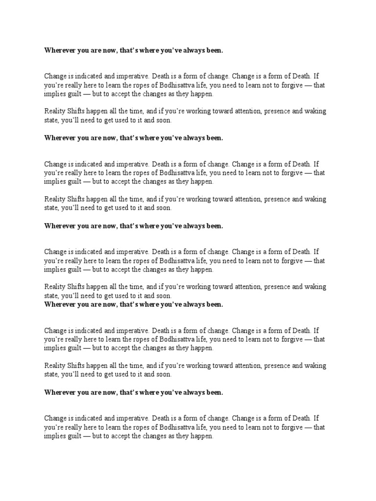 Accepting Change and Reality Shifts | PDF