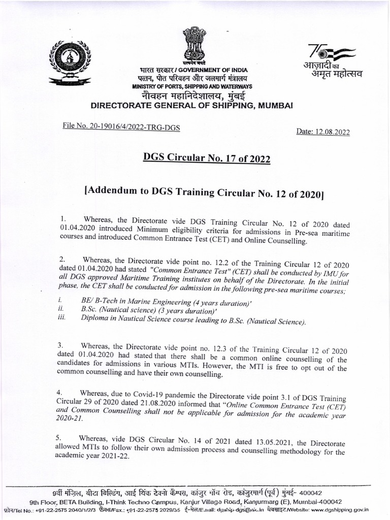 DGS Training Circular Update 2022 | PDF | Higher Education | Career And ...
