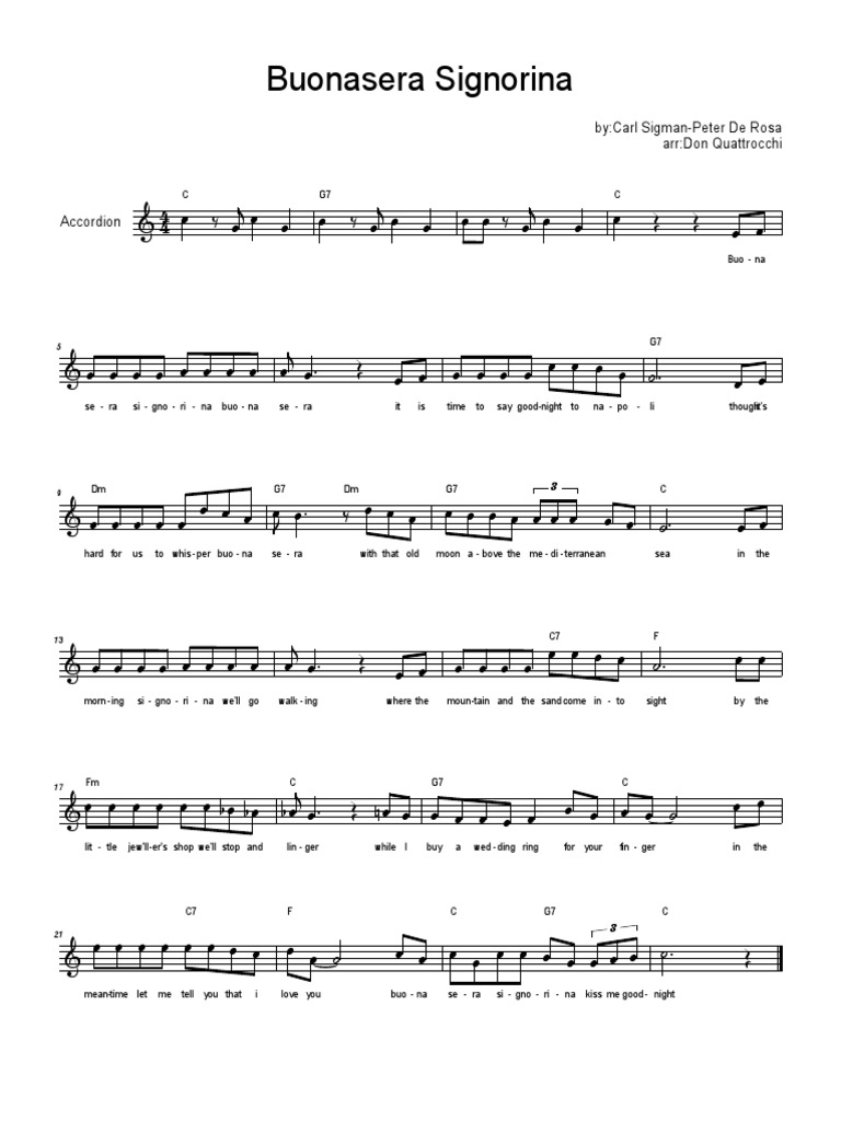 Buonasera Signorina | PDF