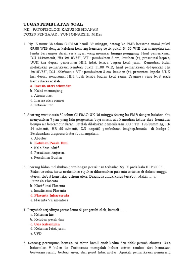 Soal Patfis Bu Yuni | PDF