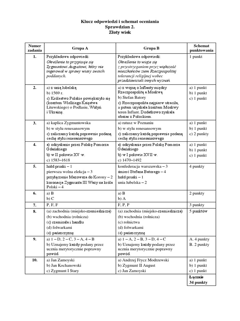 Klucz 2 Wersja A I B PDF | PDF