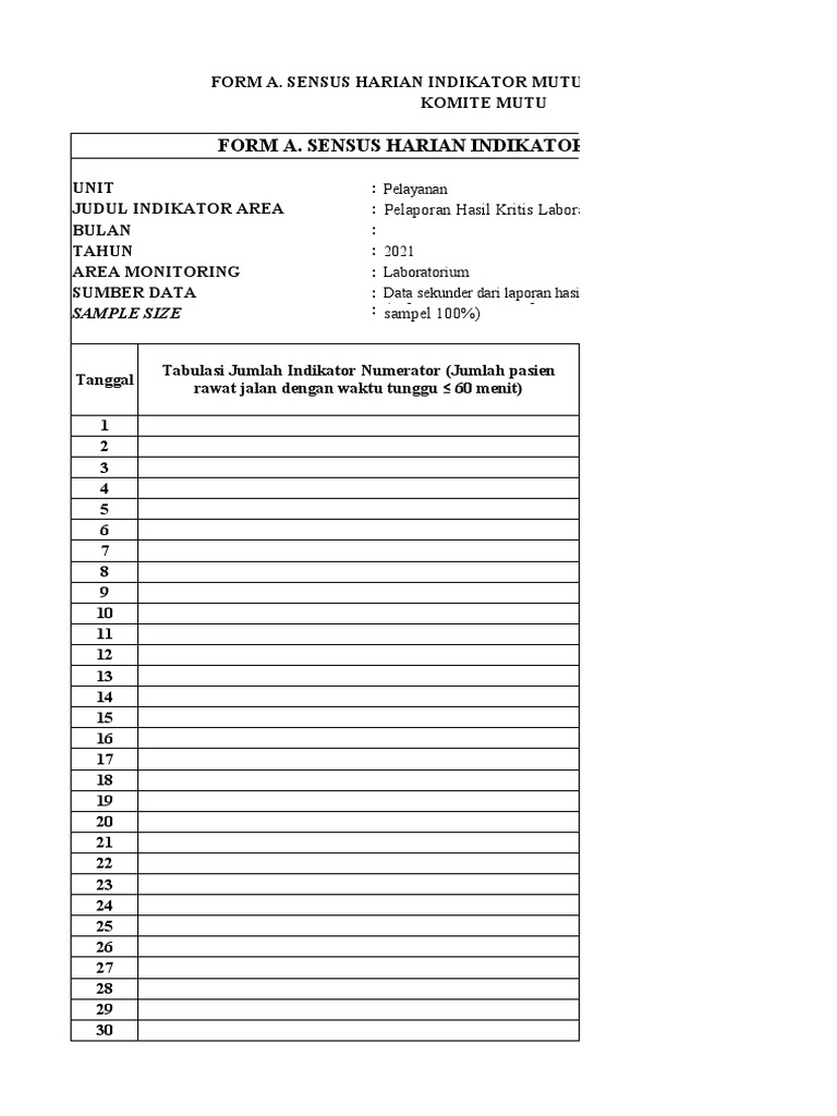 INM 8 (Pelaporan Hasil Kritis Laboratorium) | PDF