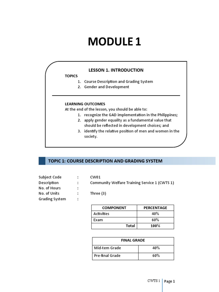 NSPT CWTS 01 Module | PDF | Bullying | Cardiopulmonary Resuscitation