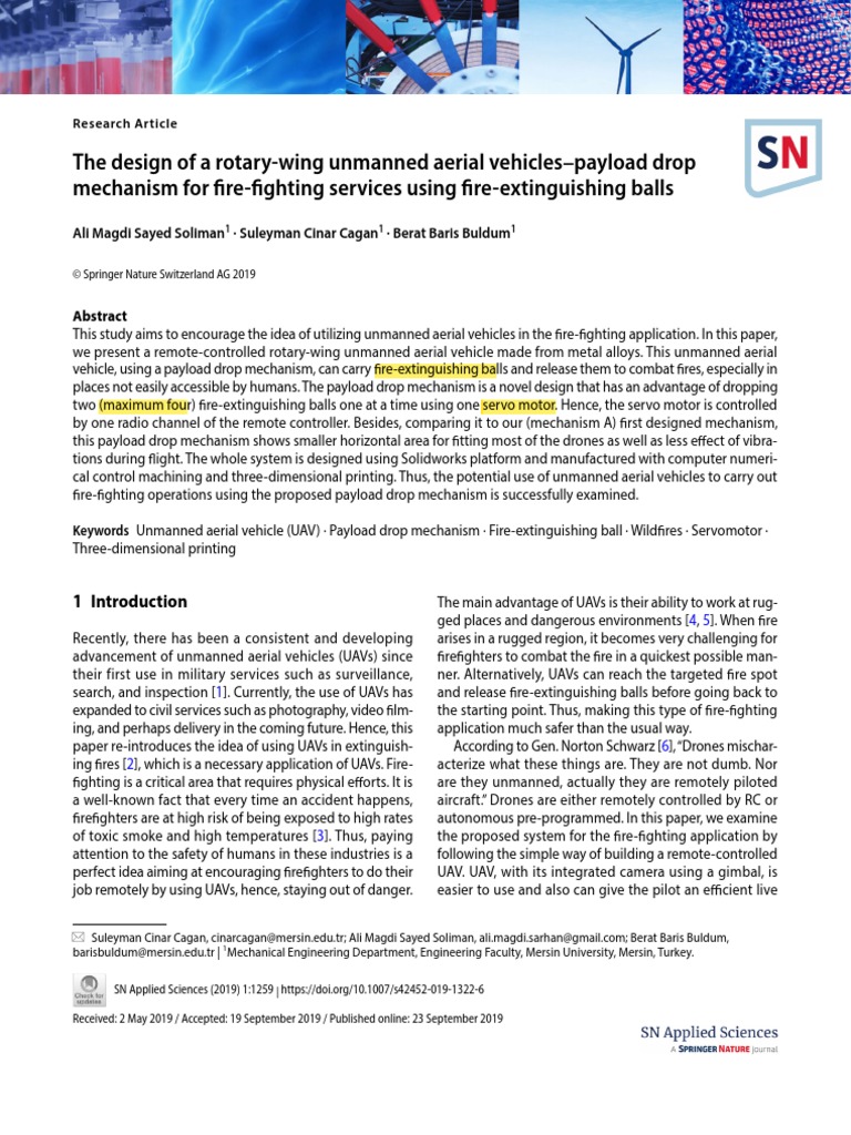 The Design of A Rotary Wing Unmanned Aerial Vehicles-Payload Drop ...