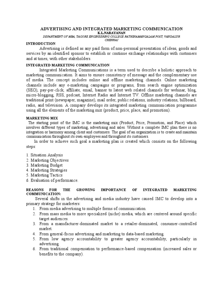 Advertising and Integrated Marketing Communication | Download Free PDF ...