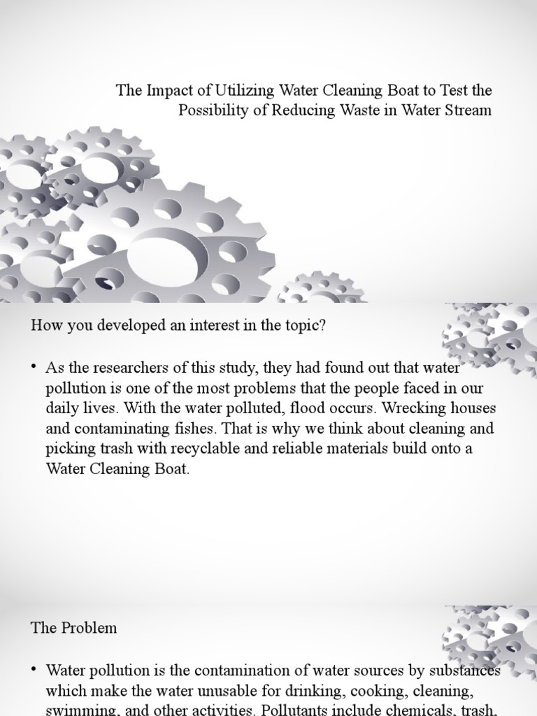 The Impact of Utilizing Water Cleaning Boat To Test The Possibility of ... The Impact of Utilizing Water Cleaning Boat To Test The Possibility of ...
