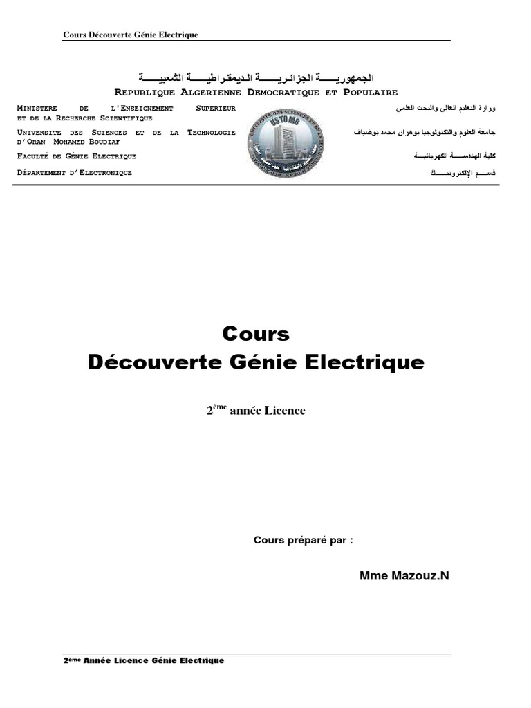 Cours de Génie Électrique 2ème Année | PDF | Circuit intégré | Diode