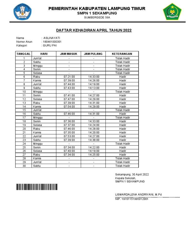 Jadwal April 2022 Umi-Dikonversi | PDF