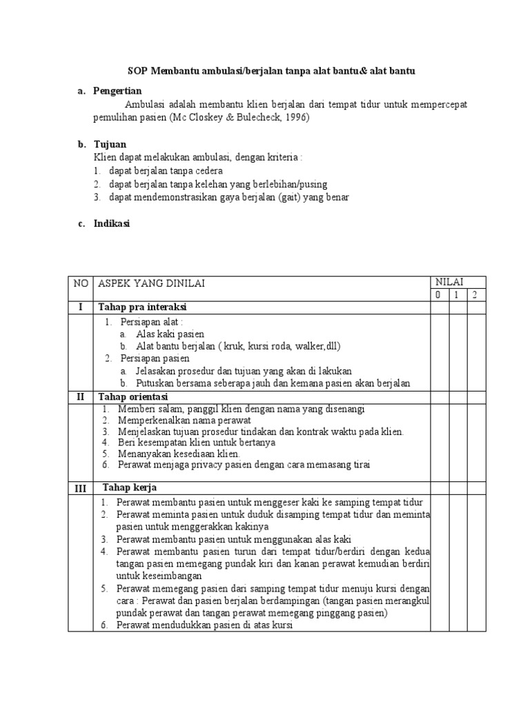 Sop Keperawatan Dasar Kel.2 | PDF