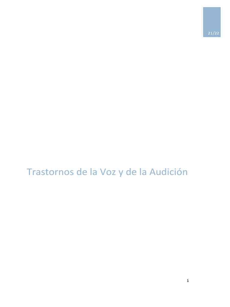 Trastornos de La Voz y de La Audición | PDF | Laringe | Medicina CLINICA