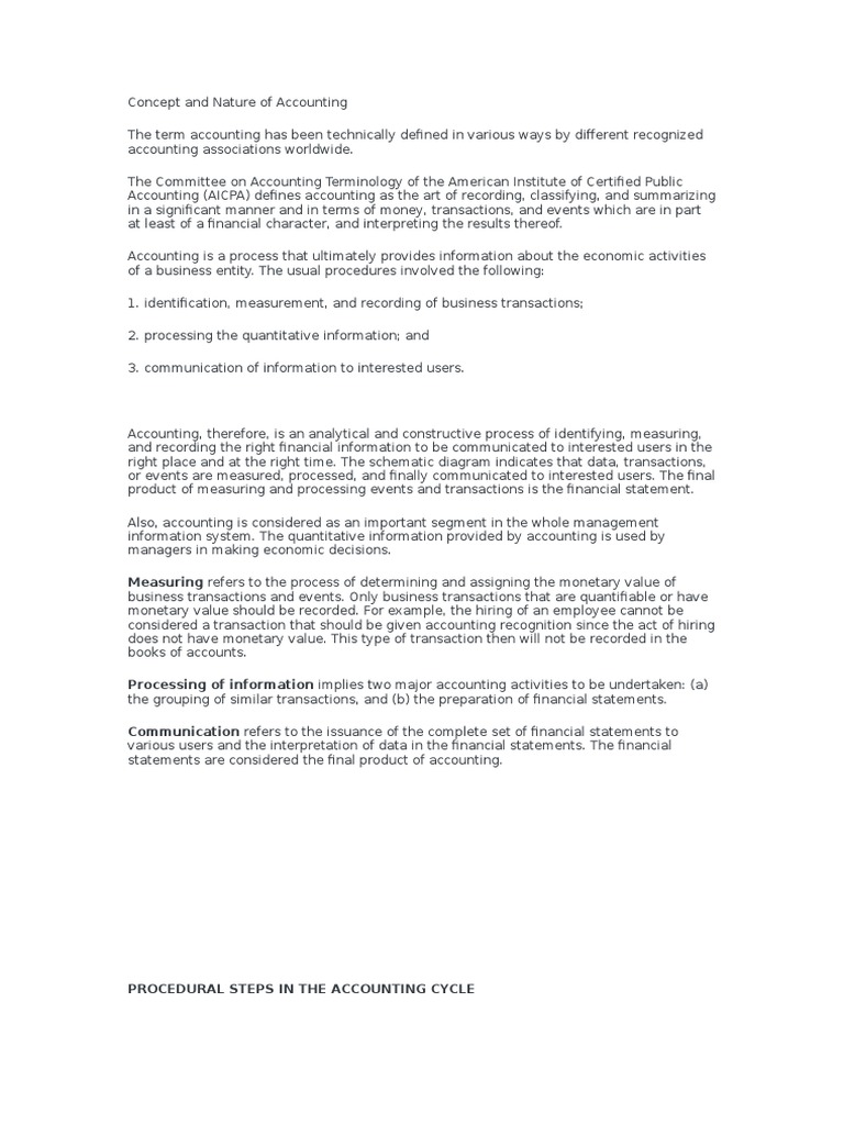 Understanding The Nature Of Accounting Pdf Balance Sheet Expense