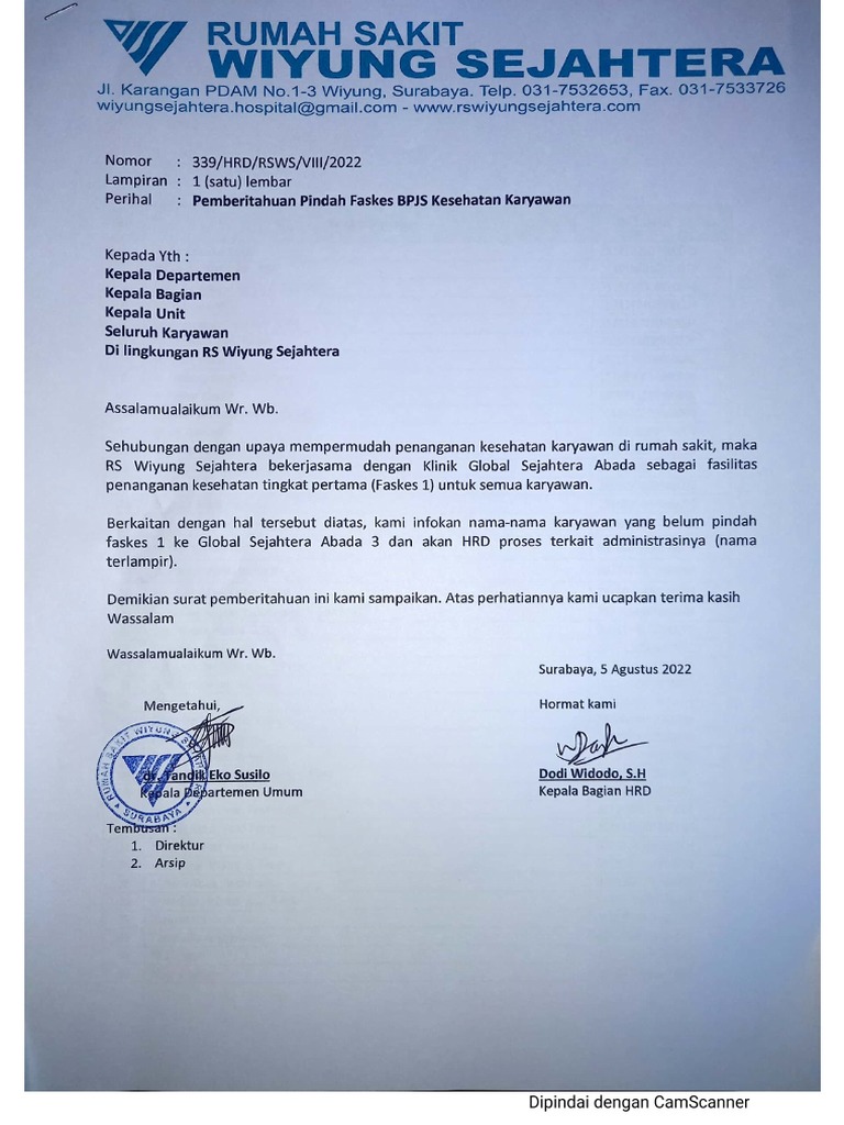 Pemberitahuan Pindah Faskes | PDF Pemberitahuan Pindah Faskes | PDF