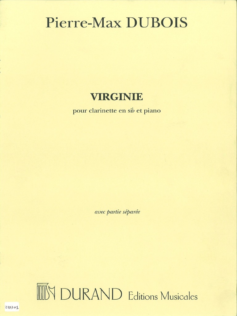 Dubois, Pierre Max - Virginie | PDF