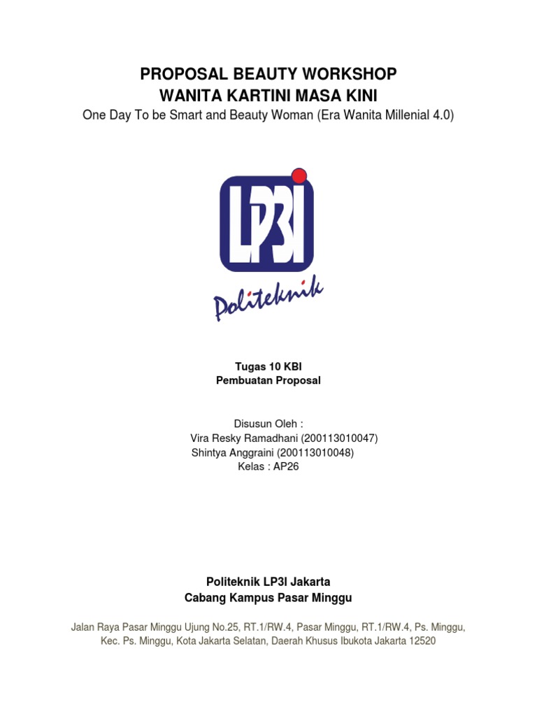 Proposal Beauty Workshop - Tugas Koresponden Bisnis Indonesia | PDF