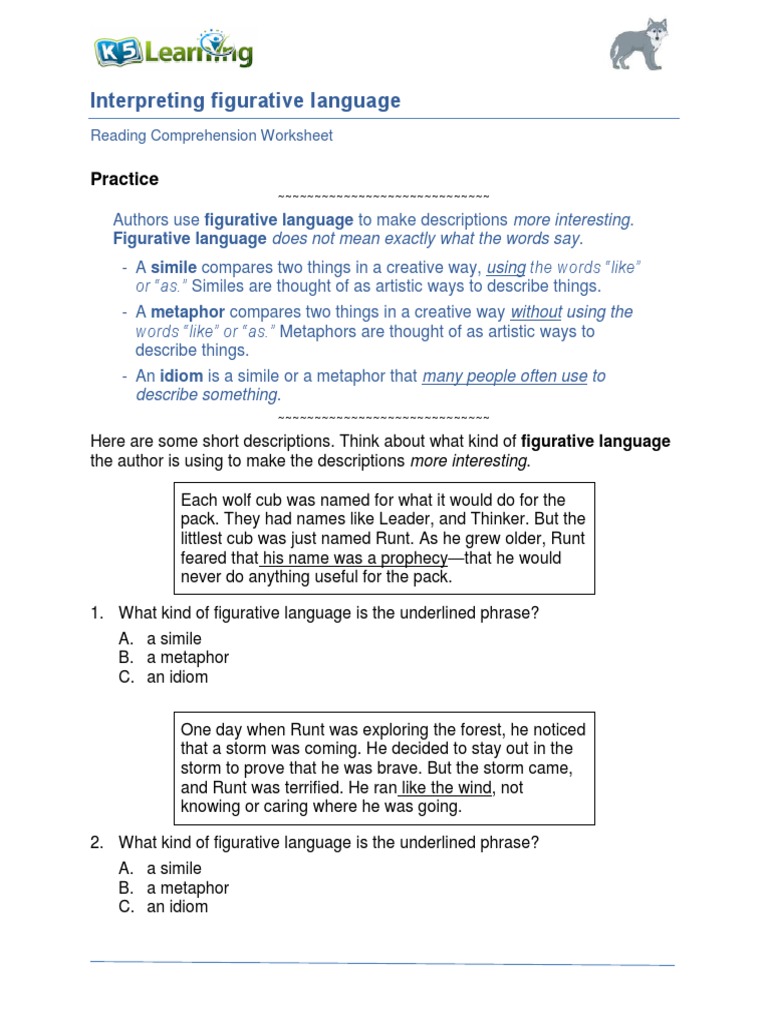 Understanding Figurative Language | PDF | Metaphor | Idiom