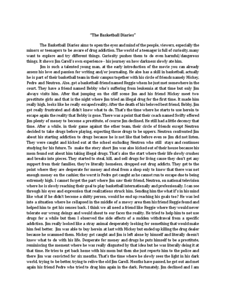 Teen Drug Addiction in "Basketball Diaries" | PDF | Social Science ...