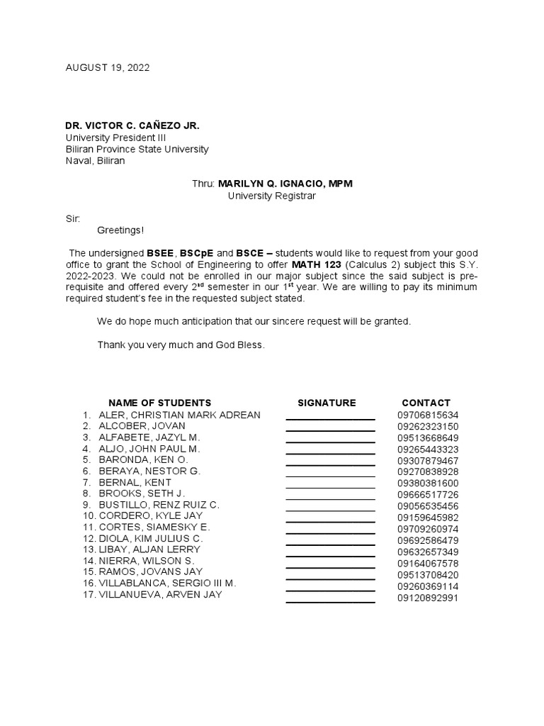 DRAFT-Request-Letter Concrete 1 | PDF | Titles | Academic Degree