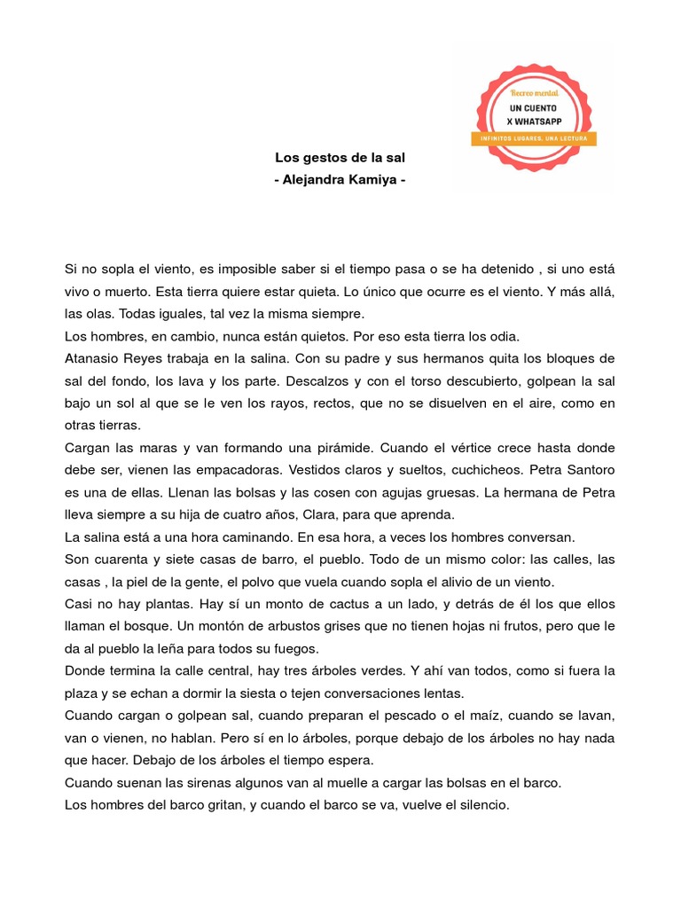 Los Gestos de La Sal - Alejandra Kamiya | PDF