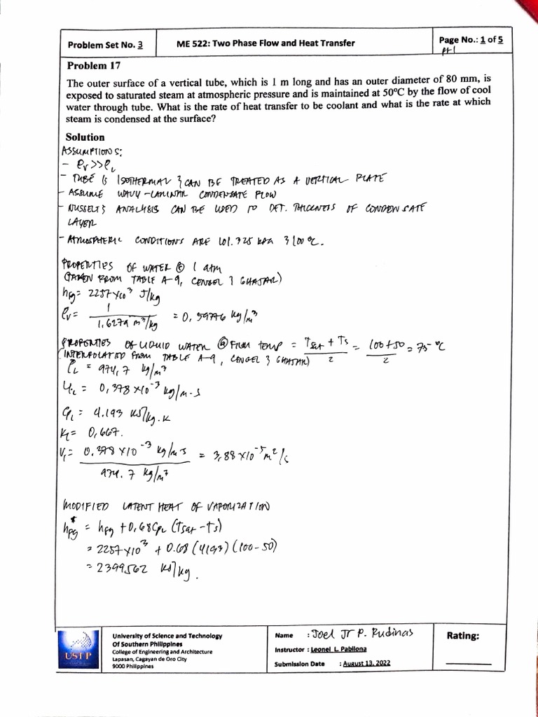 Two Phase Flow and Heat Transfer - Assignment 3 | PDF | Heat Transfer ...