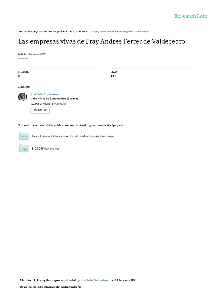 Las Empresas Vivas de Fray Andres Ferrer de Valdecebro | PDF | Libros ...