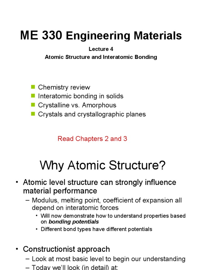 Engineering Materials | PDF | Chemical Bond | Crystal Structure