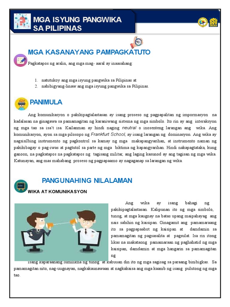 Mga Isyung Pangwika Sa Pilipinas PDF | PDF Mga Isyung Pangwika Sa Pilipinas PDF | PDF