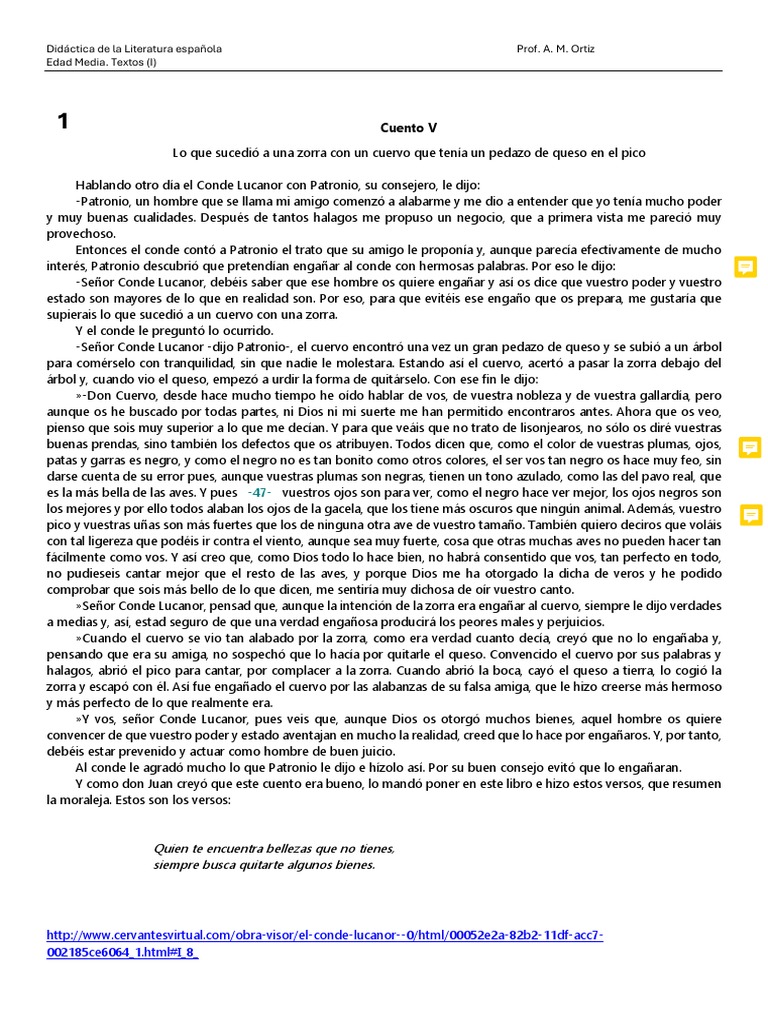 Em Texto 1 El Zorro Y El Cuervo Pdf