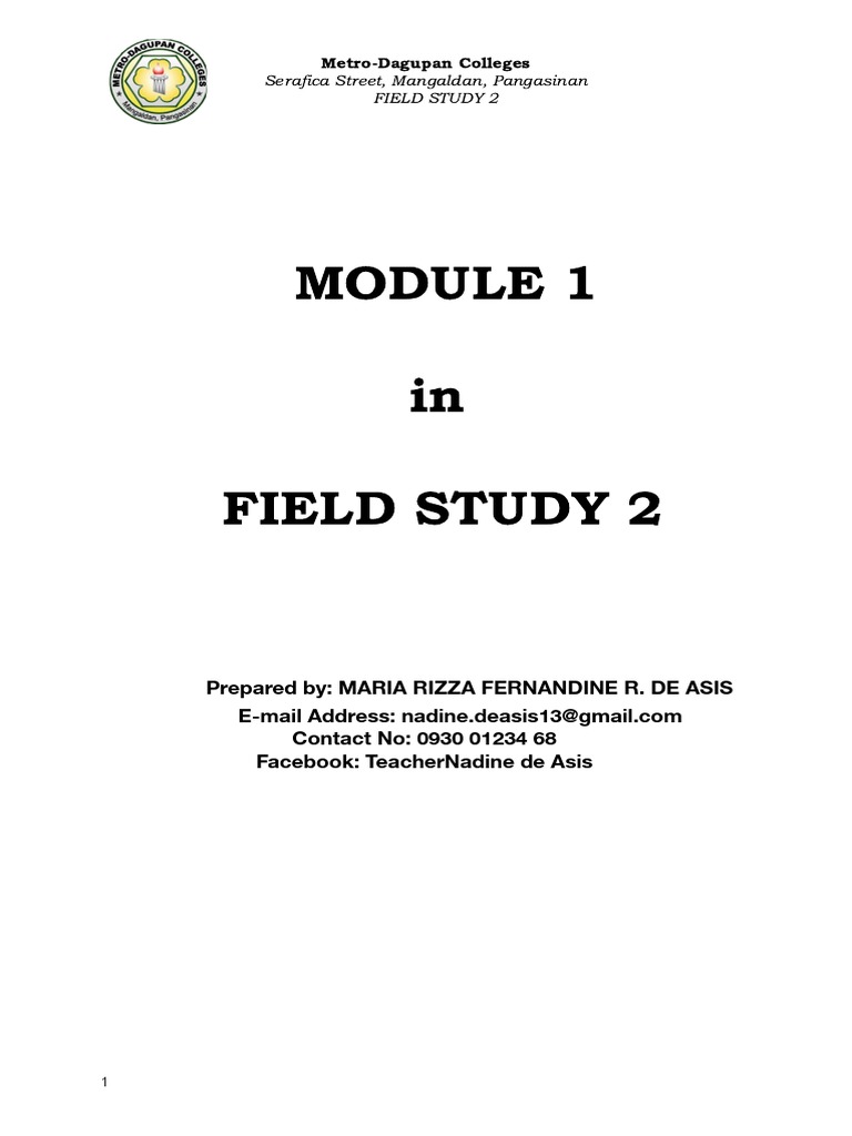Field Study 2 MODULE 1 | PDF | Teaching Method | Educational Assessment