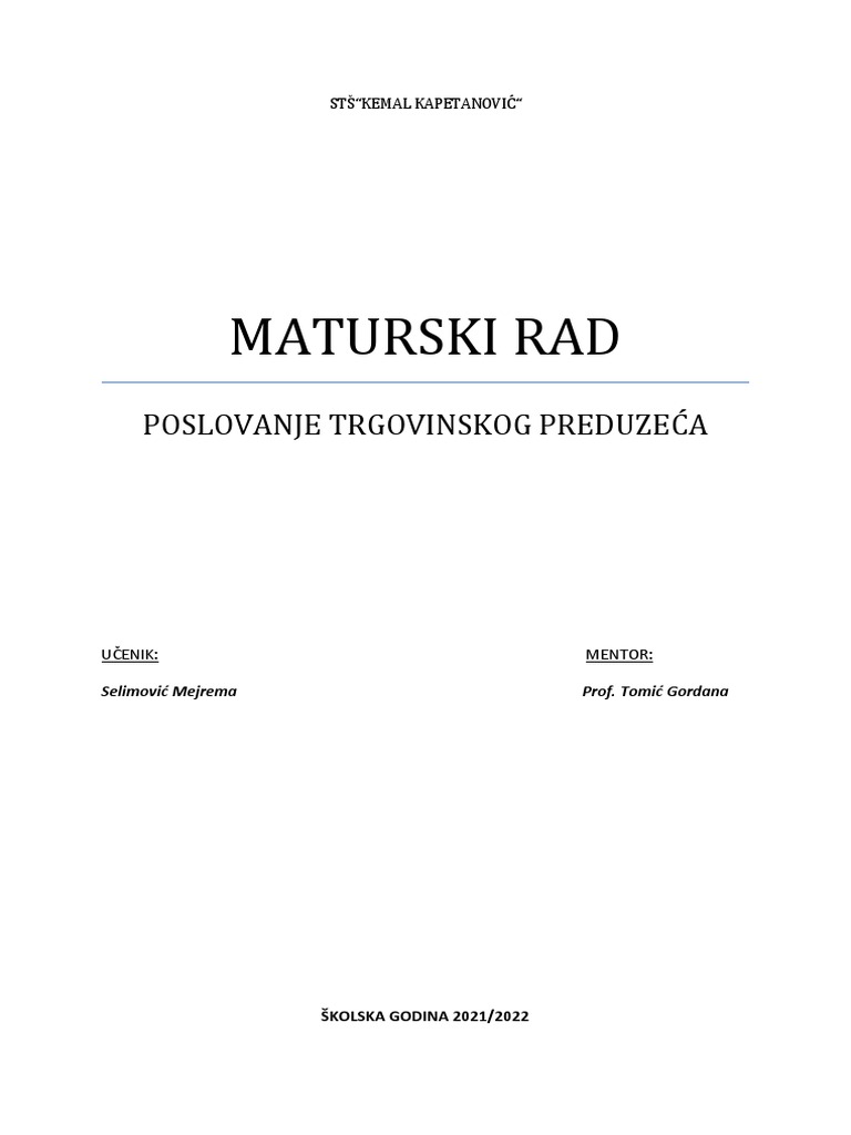 Maturski Rad | PDF