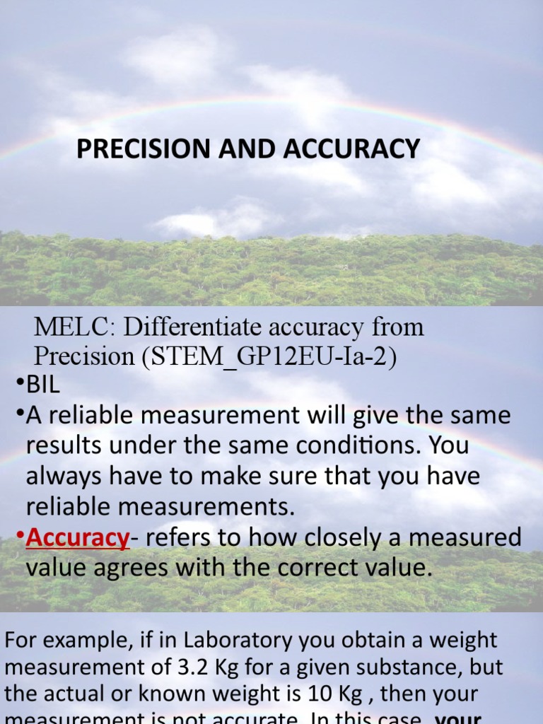 PRECISION and ACCURACY | PDF | Accuracy And Precision | Weight