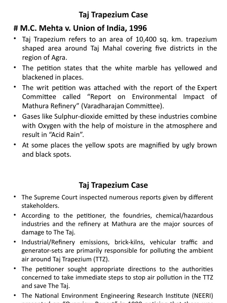 Taj Trapezium case | PDF | Air Pollution | Coal