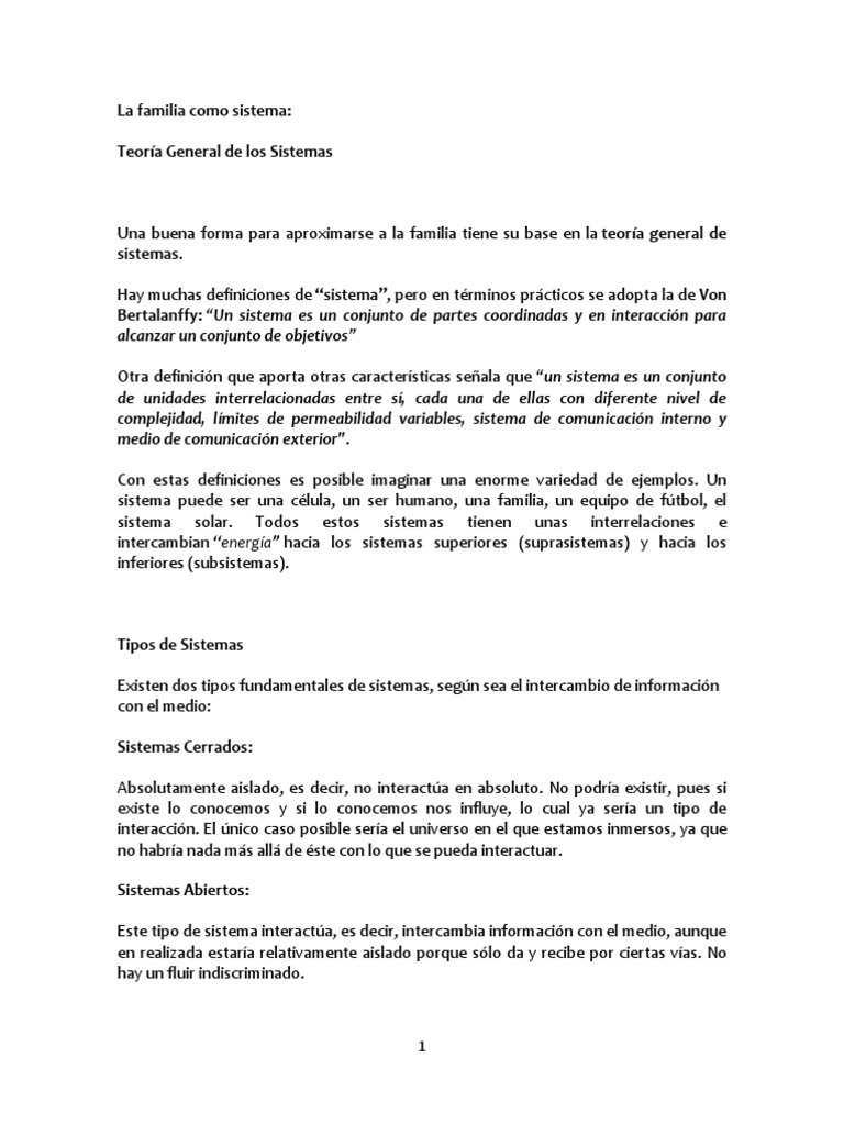 La Familia Como Sistema | PDF