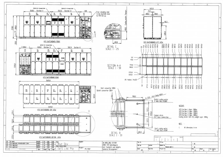 P01696-1002-3 - 01 - 04 GA VFD SWBD Incl Cooling Skid | PDF