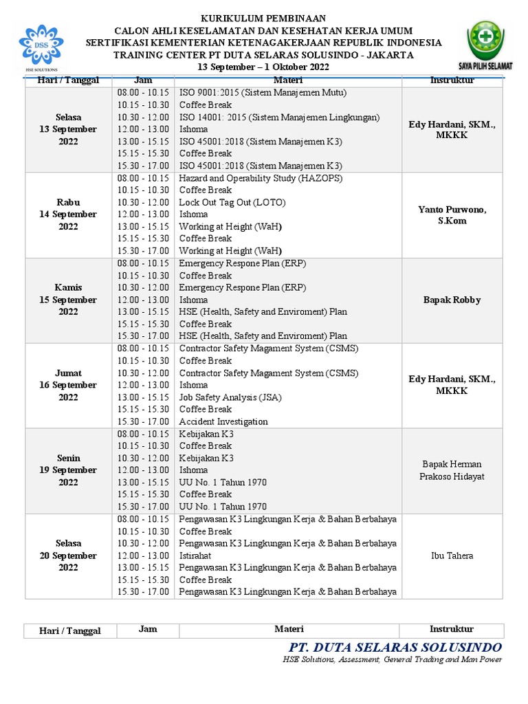 K3 Training Curriculum | PDF