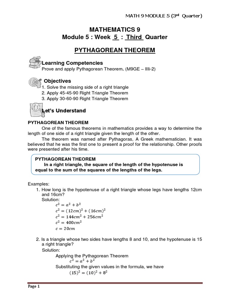 Math Grade9 Quarter3 Week5 Module5 | PDF | Triangle | Elementary Geometry