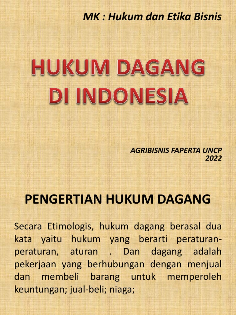 PB.5. Hukum Dagang Di Indonesia | PDF