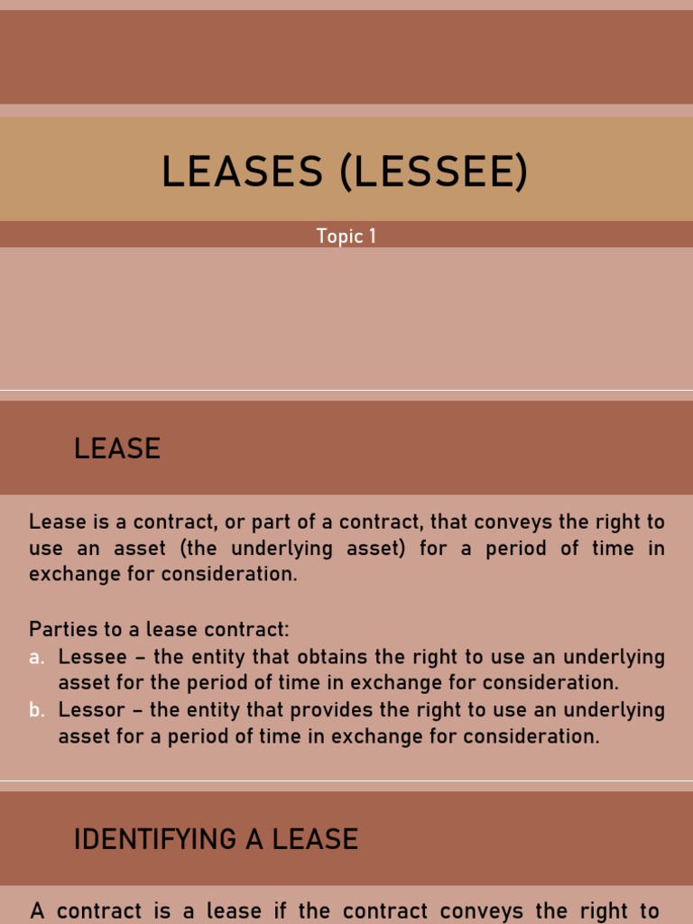 AA.topic 1 Leases Part 1 | PDF | Lease | Depreciation