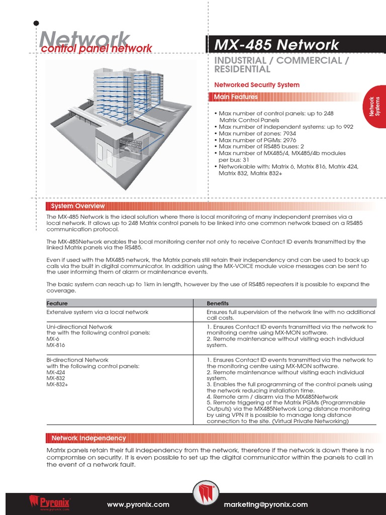 Data0305 MX485net | PDF | Computer Network | Security Alarm